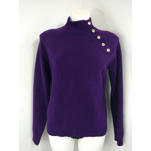 Chaps | Sweaters | Vintage Chaps Shoulder Snap Button Sweater | Poshmark